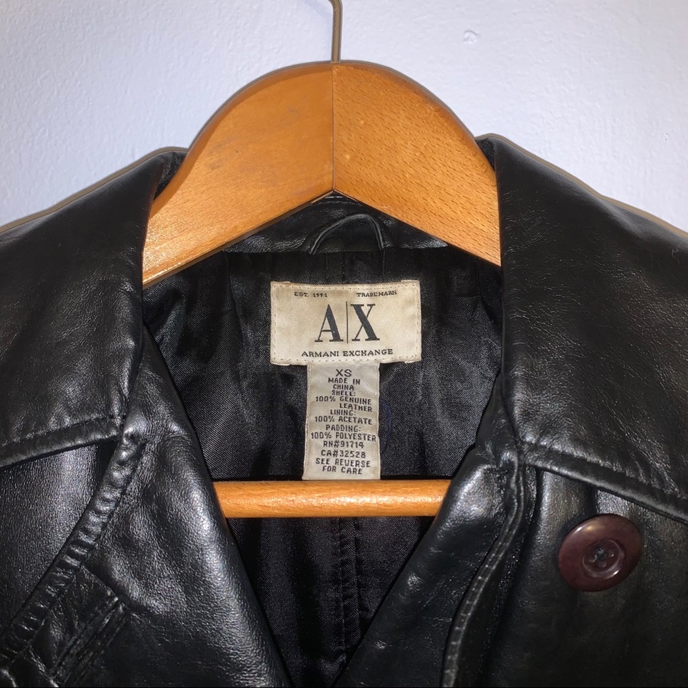 Authentic Vintage Armani Exchange Leather Jacket - Gem